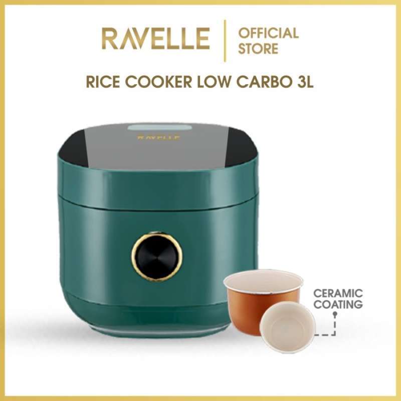 Promo Rice Cooker Ravelle Jade Green 3 Liter - Digital Low Carbo Rice ...