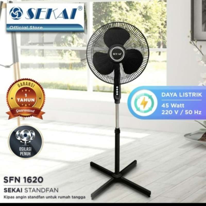 Promo Sekai – Stand Fan 16 Inch Kaki Silang 45 Watt Sfn1620 Diskon 23% ...