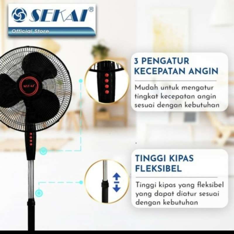 Promo Sekai – Stand Fan 16 Inch Kaki Silang 45 Watt Sfn1620 Diskon 23% ...
