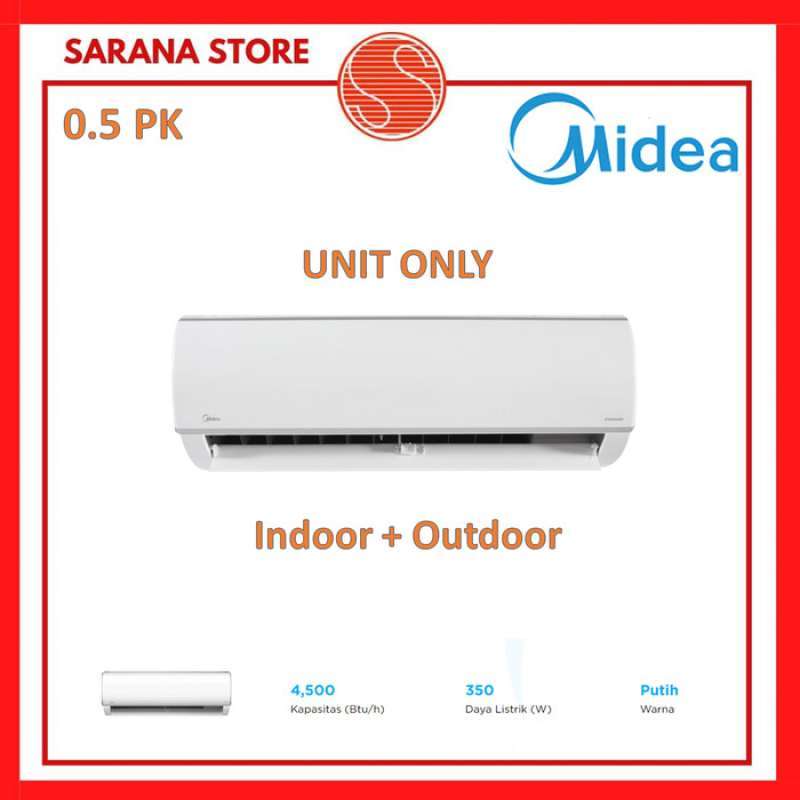 Promo Midea Ac Split 1/2pk Msfc05crn 0.5 Pk Standard Msfc-05crn 05crn ...