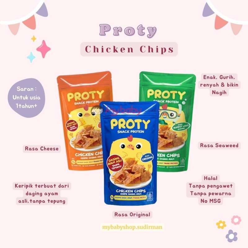 Jual Proty Chicken Chips Original,cheese & Seaweed - Snack Sehat ...