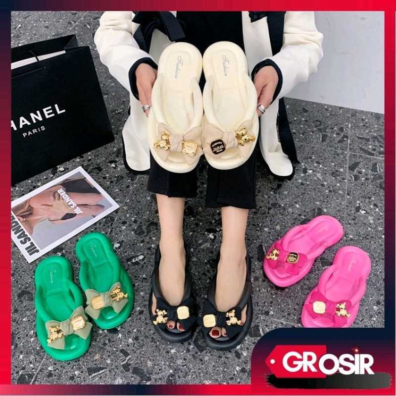 Jual S1093 Sandal Jepit Model Bear Pita / Sandal Fashion Wanita ...