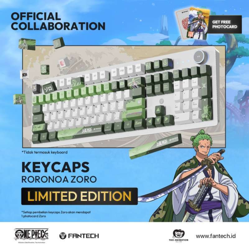 Jual Fantech One Piece Keycaps Set Zoro Pbt Dye Sub Cherry Profile ...