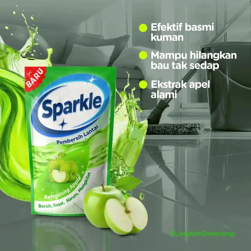 Promo Sparkle Cairan Pembersih Lantai Aroma Apel 800 Ml Diskon 21% Di ...