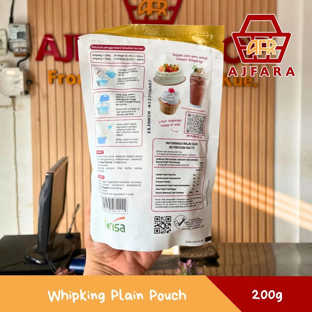 Jual Whipking Instant Whipped Cream Topping Powder Plain Pouch 200g ...