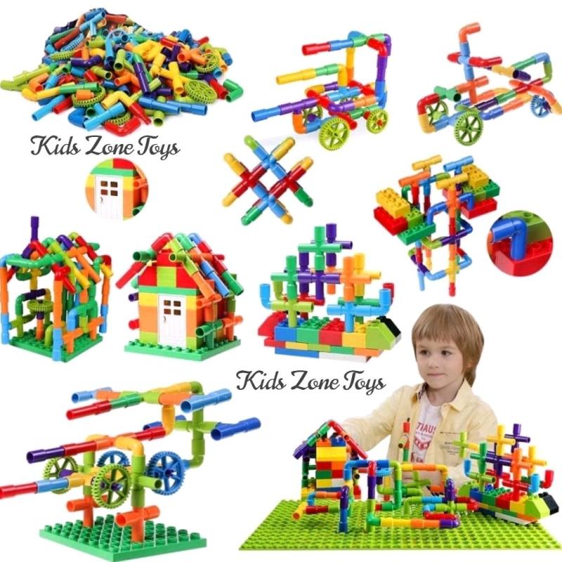 Promo Block Pupa Mainan Edukatif Bongkar Pasang / Lego Pipa Roda 150pcs ...