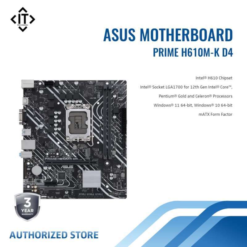 Jual ASUS MOTHERBOARD PRIME H610M-K D4 , LGA 1700 MICRO ATX di Seller IT Professional - Ancol ...