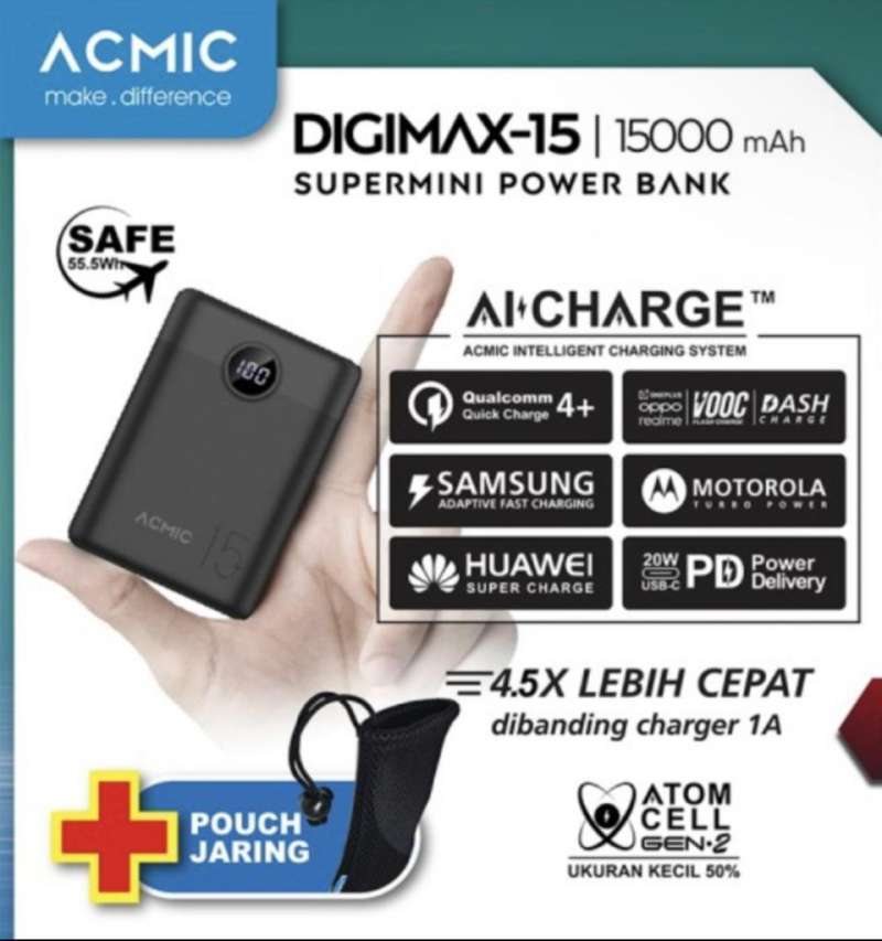 Jual Acmic Digimax Supermini Powerbank - No Kabel - 15000mah Di Seller ...
