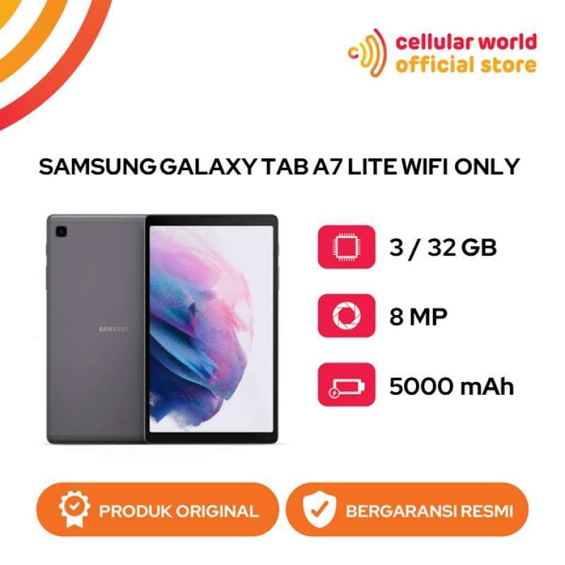 Jual Tablet Samsung Galaxy Tab A7 Lite Wifi 3/32GB Garansi Resmi ...