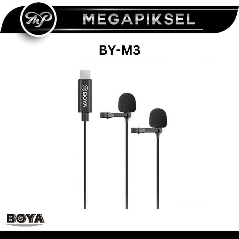 Jual BOYA BY-M3 Dual Clip On Mic Microphone with USB Type C Connector ...