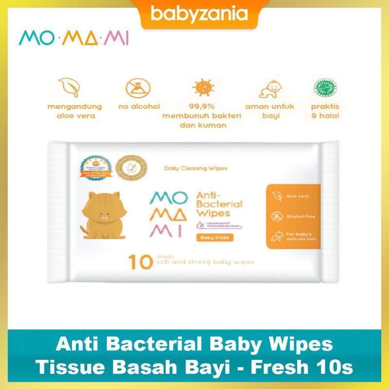 Promo Momami Anti Bacterial Baby Wipes Tissue Basah Bayi - 10 Sheet ...