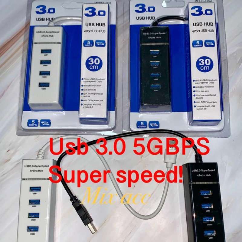 Jual USB HUB 4 Ports 3.0 High Speed Adapter 5Gbps for Laptop PC ...