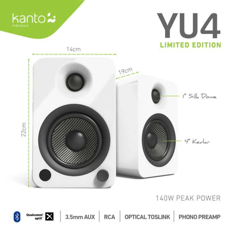 Promo Kanto Yu4 Yu 4 - Powered Bookshelf Speaker W/ Phono Pre-Amp - Putih (Gloss) Diskon 1% di ...