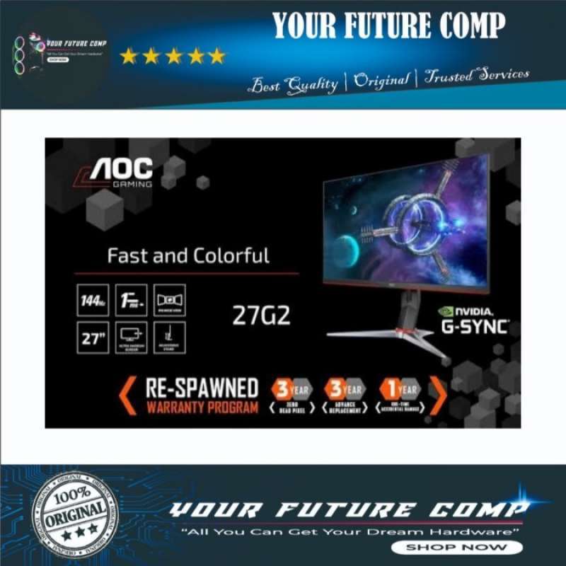 Promo Aoc Gaming Monitor 27g2 27 Inch | Ips | 144hz | 1ms | G-sync ...