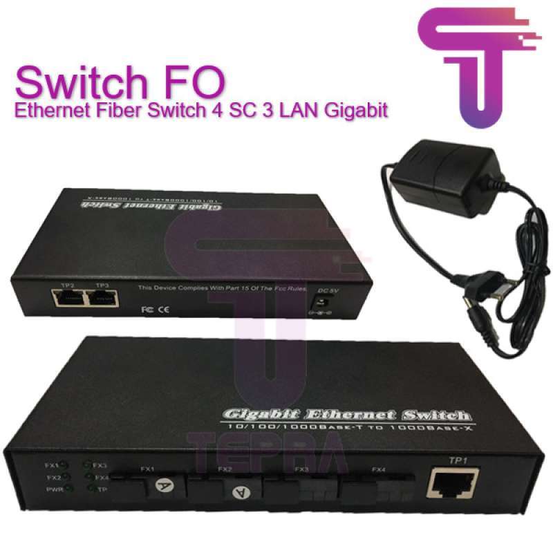 Promo Media Converter Ethernet Fiber Switch FO 4 SC 3 LAN Gigabit - Multivariasi Multicolor ...