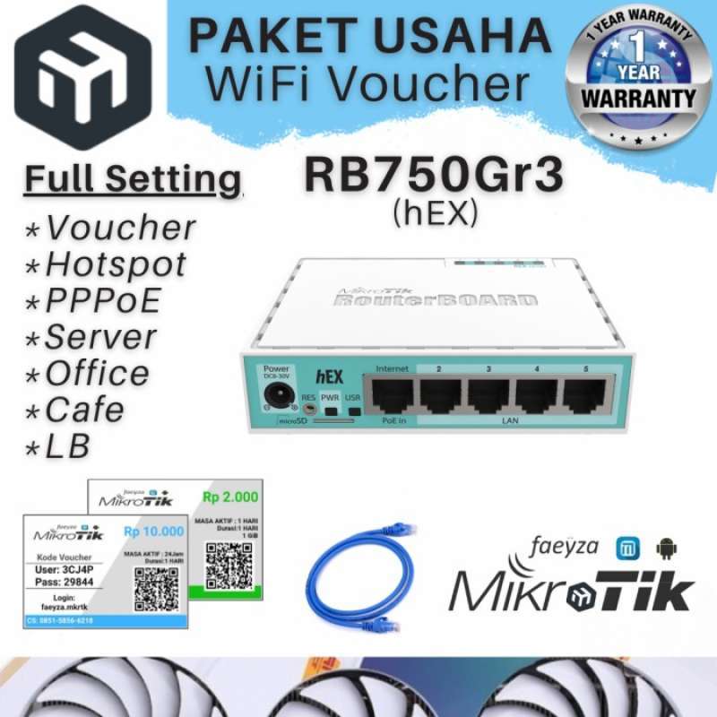 Promo Mikrotik RB750Gr3 750gr3 hEX-Lite full setting hotspot Diskon 23% di Seller Tikno Store ...