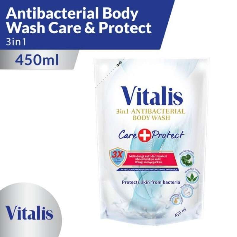 Jual VITALIS 3in1 Antibacterial Body Wash Care & Protect [450mL] di ...