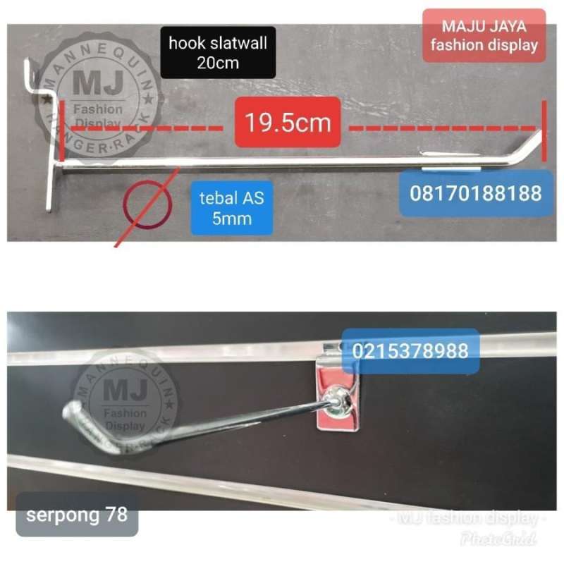 Jual hook slatwall 20cm side WALL SLAT WALL RAK GANTUNG GANTUNGAN ...