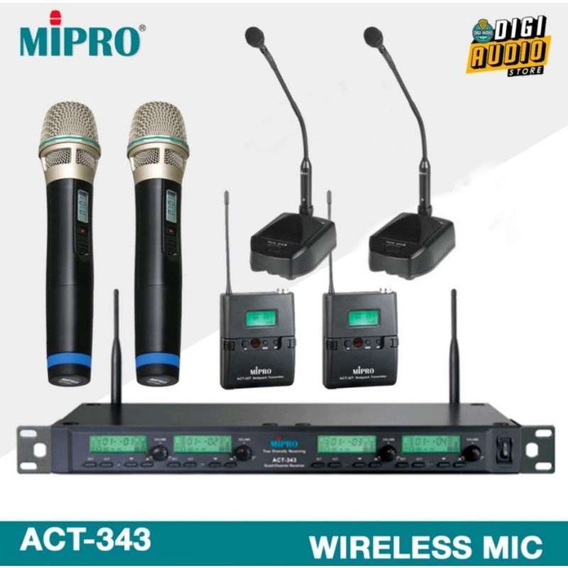 Jual Microphone Wireless Vocal & Gooseneck Podium Mipro Act-343 - 4 Channel Di Seller Digi Audio ...