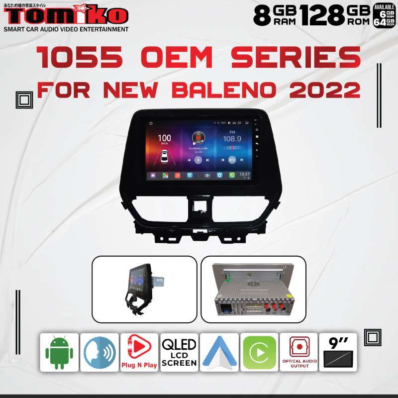 Jual Head Unit Android Tomiko 1055 OEM Series for New Baleno 2022 di ...