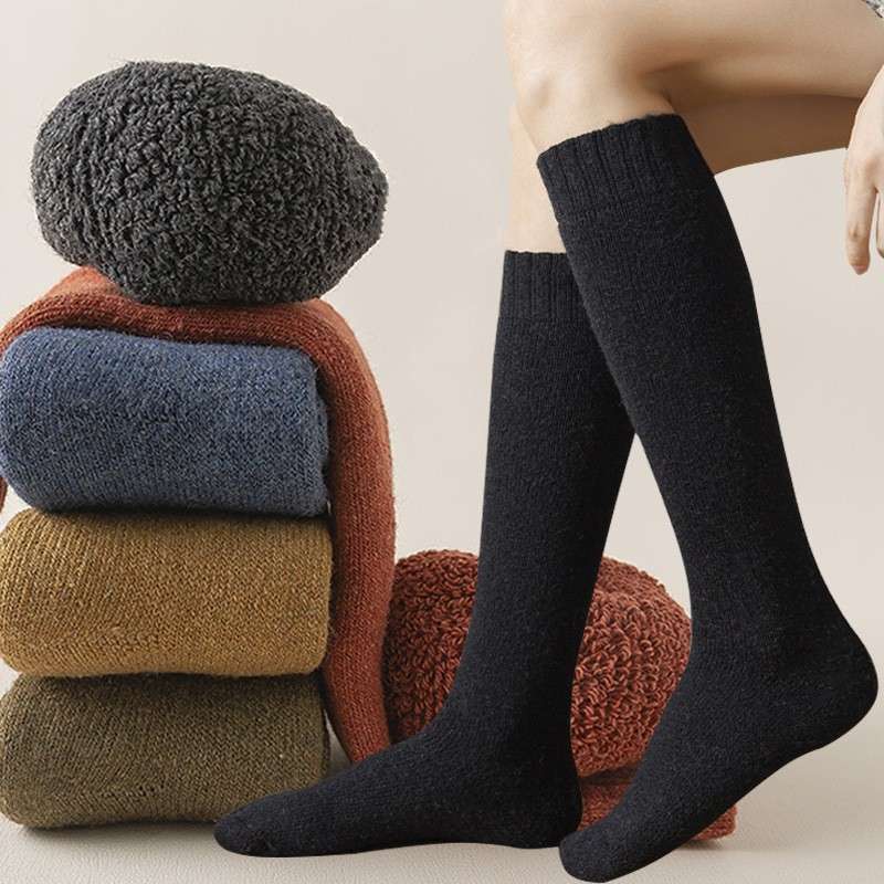 Jual Kaos Kaki Wool Panjang Tebal Hangat Bulu Domba Musim Dingin Cewek ...
