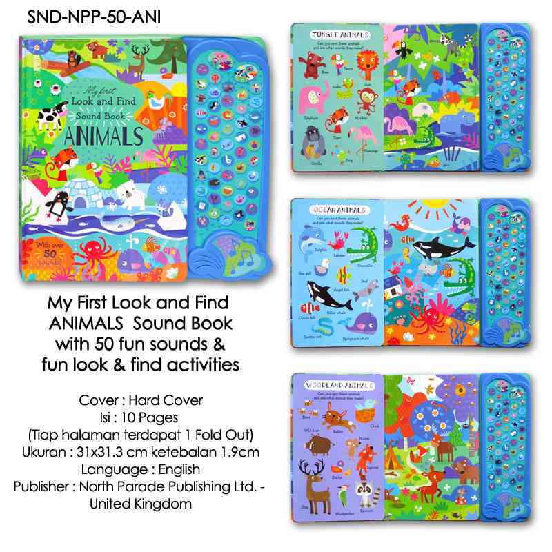 Jual North Parade Publishing ANIMALS My First Look and Find Sound Books ...
