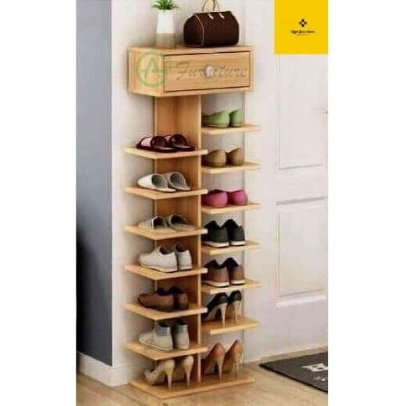 Jual Rak Sandal Susun, Tempat Sepatu Model Tingkat Natural Kayu Jati di ...
