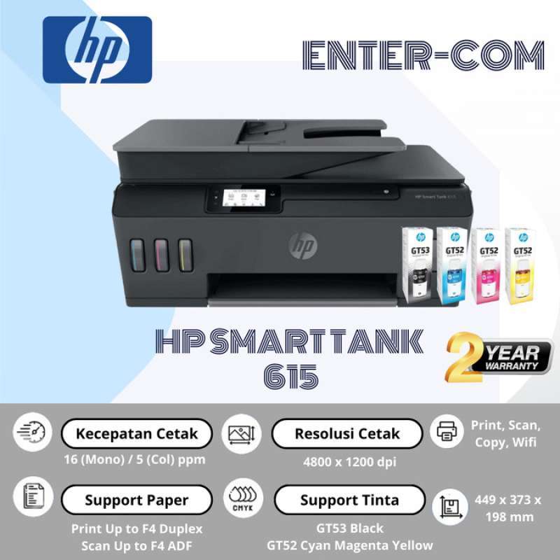 Jual Printer Hp Smart Tank 615 Wireless Aio Garansi Resmi Hp (Bisa F4 ...
