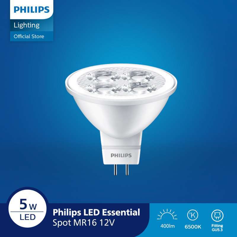 Promo Philips Lampu ESSENTIAL MR16 LED 5-50W 6500K 24D Putih Diskon 32% di Seller Philips ...