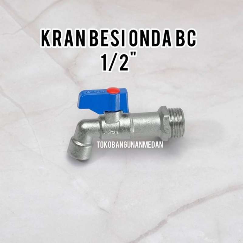 Jual KRAN AIR ONDA BC 1/2 INCH / KERAN AIR TEMBOK GAGANG BIRU BESI di ...