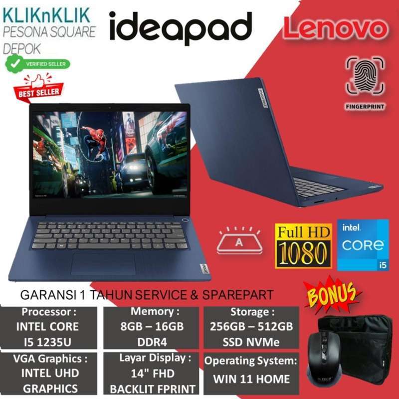 Jual Laptop Baru Murah Lenovo Ideapad Slim 3i 14iau7 I5 1235u 16gb 512gb Fhd Windows 11 Blue Di