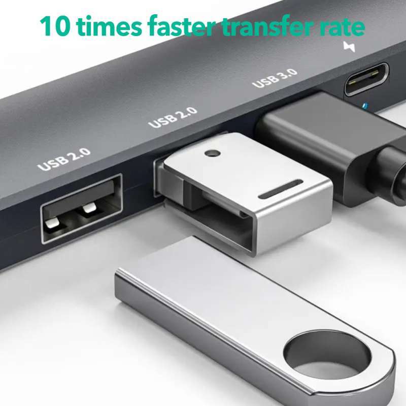 Promo Zola 5 In 1 Usb Hub Type C Adapter Hdmi 4k 30hz High Speed Otg Pd 100w Diskon 51% Di ...