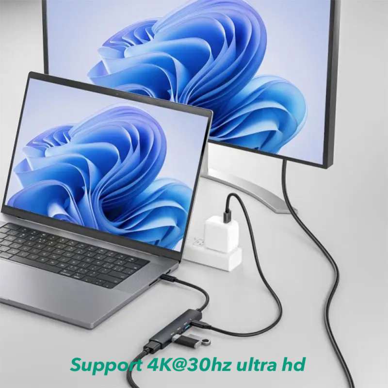 Promo Zola 5 In 1 Usb Hub Type C Adapter Hdmi 4k 30hz High Speed Otg Pd 100w Diskon 51% Di ...