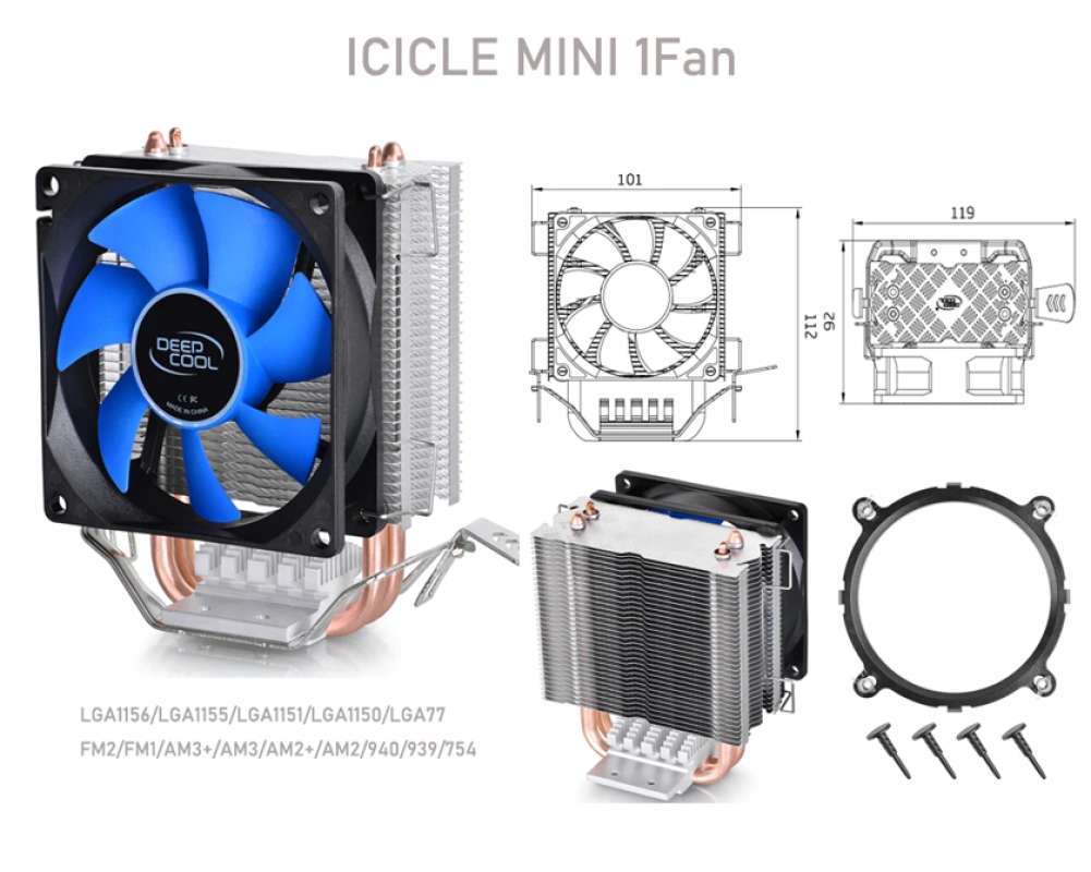 Jual Deepcool Ice Edge Mini FS V2 universal socket CPU Cooler LGA1700 ...