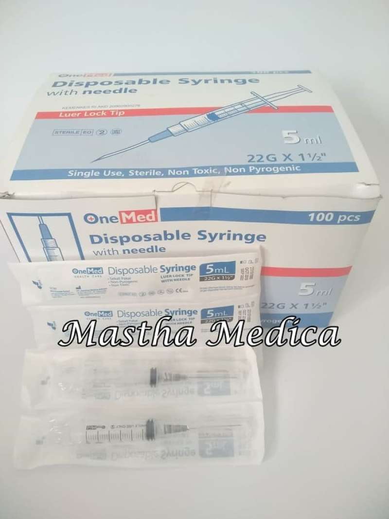 Promo Disposable Syringe With Needle One Med 5Cc Onemed 5 Ml Box Diskon ...