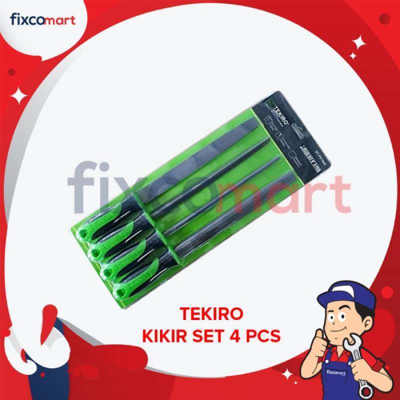 Promo TEKIRO Kikir Set 8 Inch 4 Pcs Kikir set tekiro lengkap Diskon 26% ...