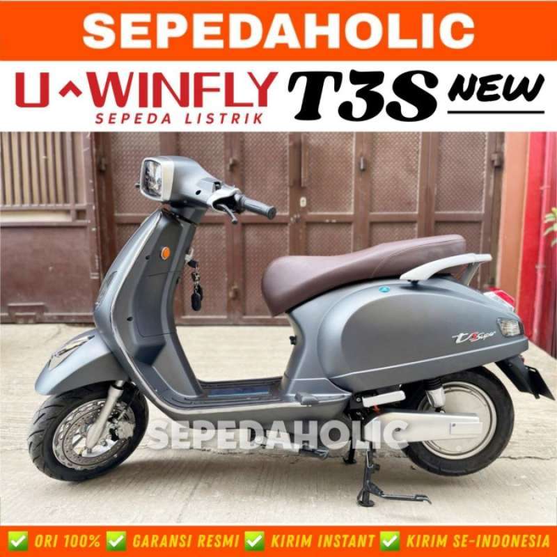 Jual Sepeda Motor Listrik UWINFLY T3S NEW / T3S PRO 1200 Watt Electric E Bike - Dark Grey di ...