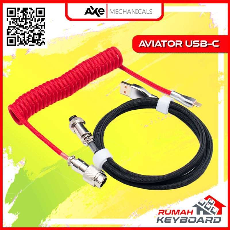 Jual AVIATOR COILED CABLE - MECHANICAL KEYBOARD - RED - BLACK di Seller ...