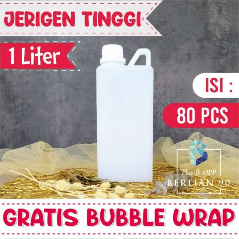 Promo Jerigen 1 Liter Botol Plastik Jerigen Tinggi 1000 Ml Natural ...
