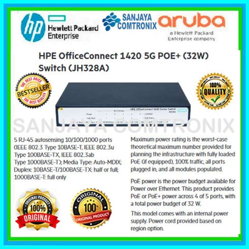 Promo E ARUBA 1420 5G POE+ (32W) OfficeConnect Switch JH328A Diskon 23% ...