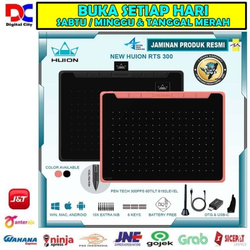 Promo Huion RTS-300 Pen Tablet Drawing Garansi Resmi / Tablet HUION ...