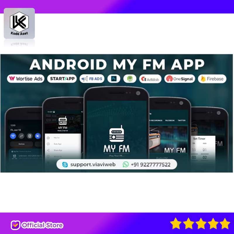 Promo SOURCE CODE APLIKASI ANDROID MY FM APP BY KODEASET Diskon 98% di Seller KODEASET ...
