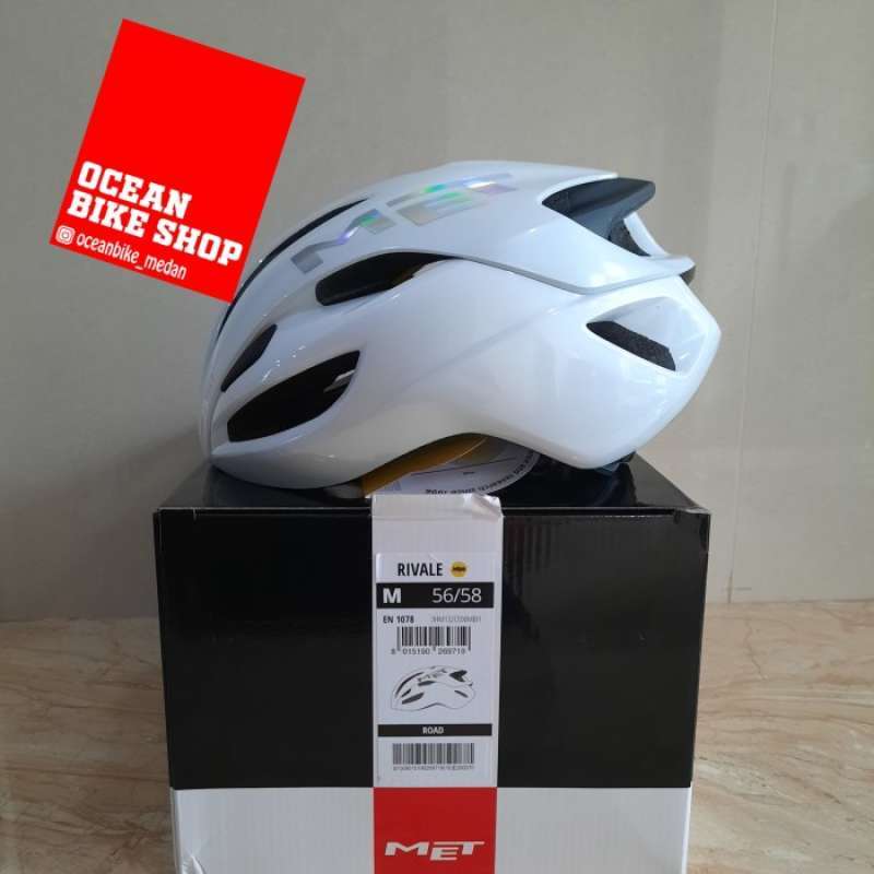 Jual Helm Sepeda Helmet Original Met Rivale Mips 2021 New Road White