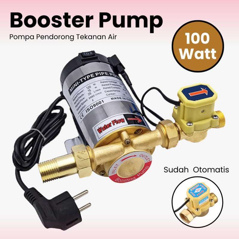 Jual Pompa Pendorong Tekanan Air Booster Pump 100 watt Mesin Cuci ...