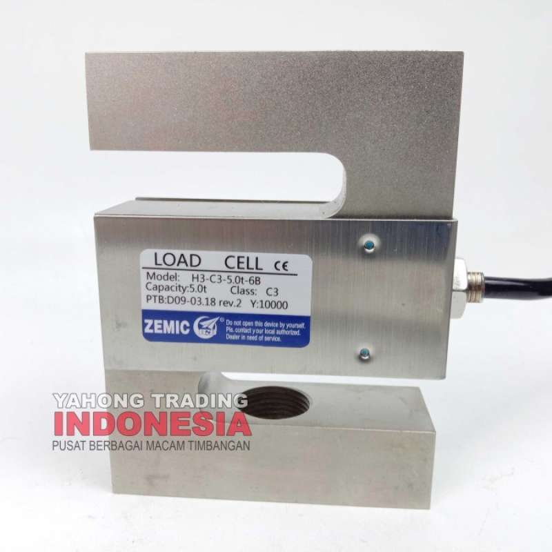 Jual Load Cell Timbangan Digital 5ton Loadcell S Type Zemic H3 5 Ton ...