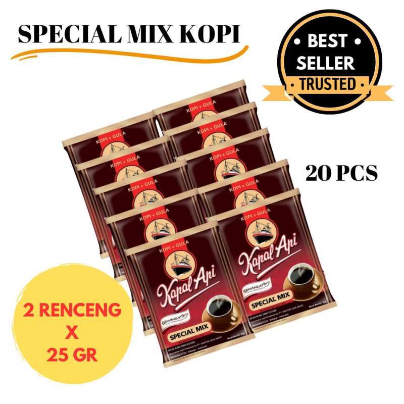 Jual GARANSI - Kopi Kapal Api Mix Special Instan 25gr 1 Renceng 10 ...