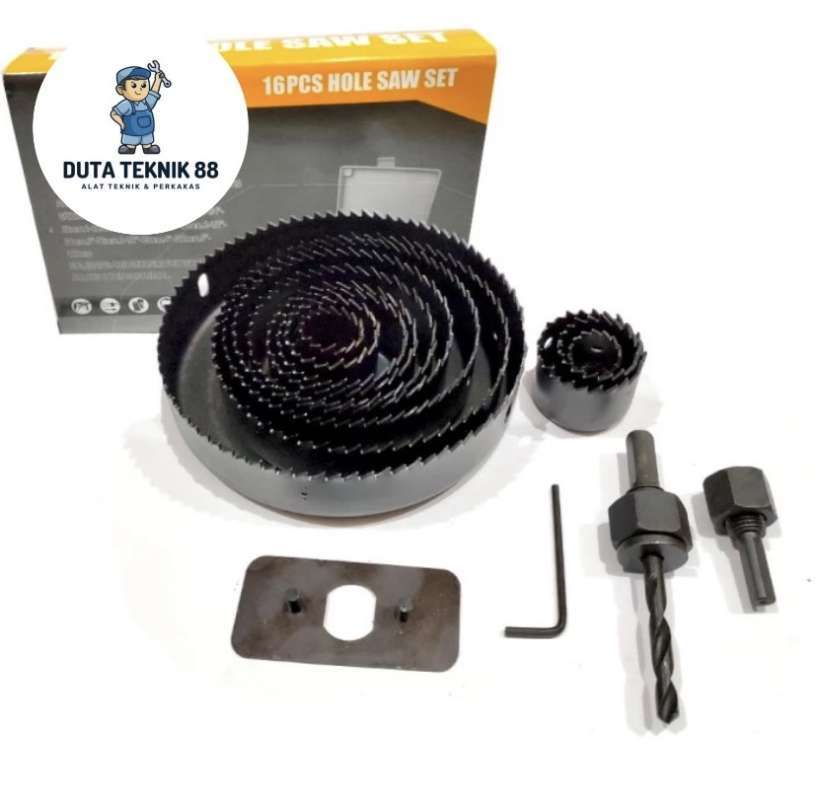 Jual Mata Bor Holesaw Kit Set 16 Pcs Zhiwei Pembolong Kayu Pipa Paralon ...