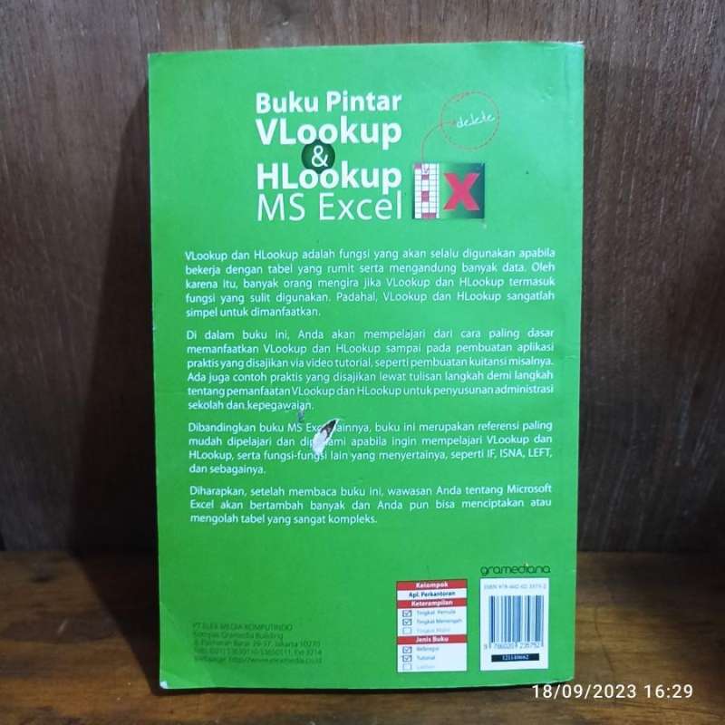 Jual buku komputer pintar vlookup dan hlookup ms excel 161 hal 2014 di ...