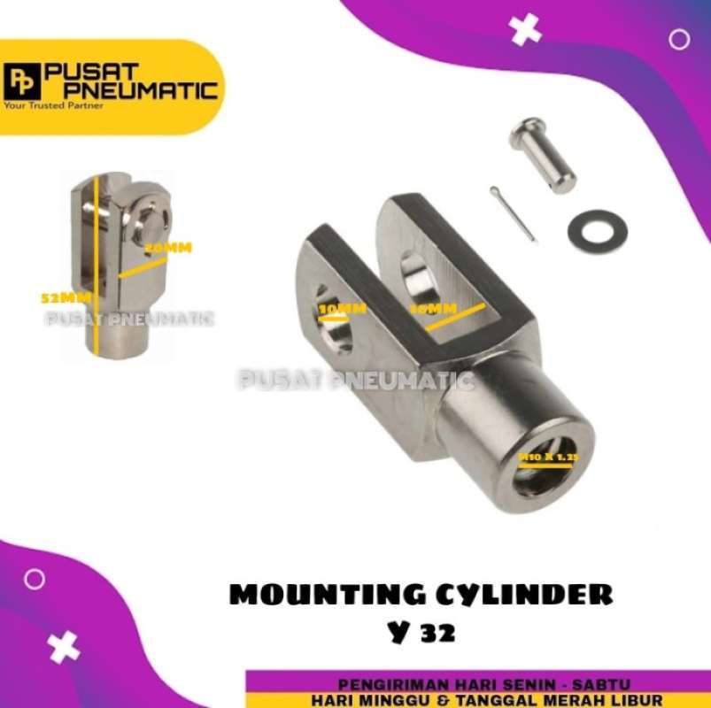 Promo Connector Cylinder/ Mounting Cylinder Y 32 (lubang drat M10x1.25) Diskon 23% di Seller ...