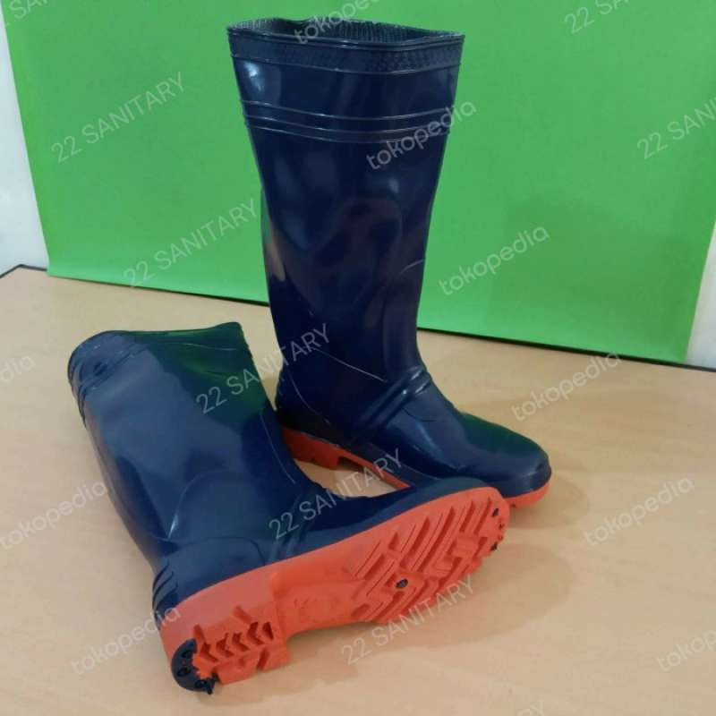 Promo Sepatu Boots Proyek/Tukang/Industri Karet Long Biru Diskon 23% di ...